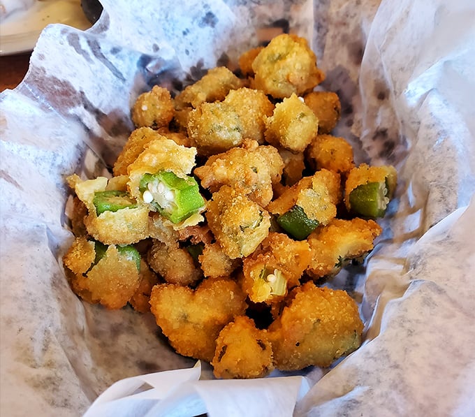 Fried okra: the unsung hero of side dishes. Crispy, golden nuggets that convert even the most stubborn okra skeptics into true believers.
