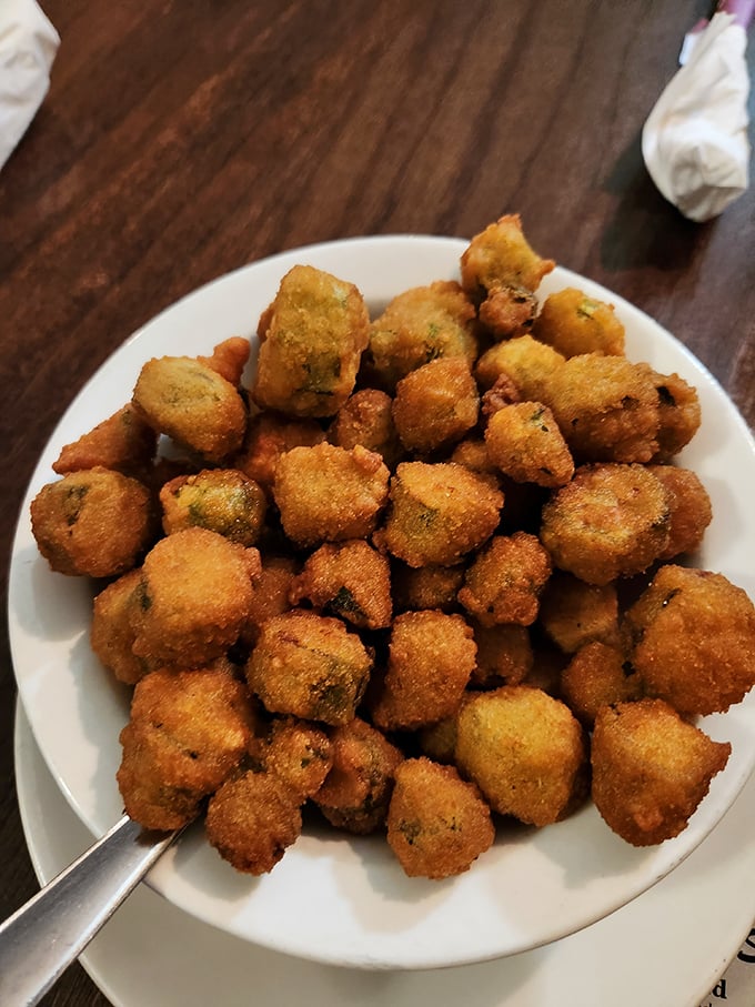 Golden nuggets of Southern comfort. These fried okra bites have converted more okra-skeptics than any vegetable missionary could hope for.