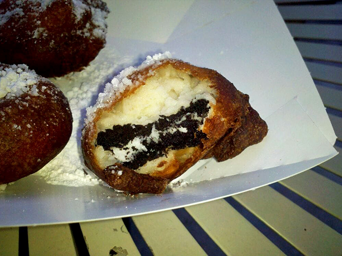 Fried Oreos&mdash;because sometimes dessert needs to be as rebellious as your teenage years. The warm, melty center is worth every extra minute on the treadmill.