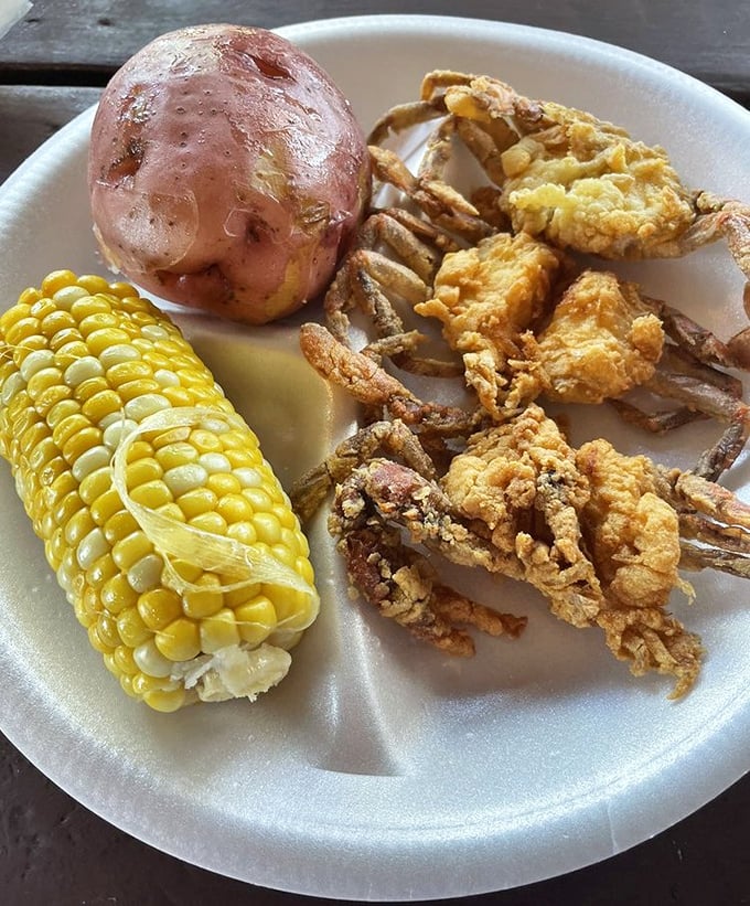 Corn, potato, and soft shell crab&mdash;the holy trinity of Florida seafood. That golden-fried crustacean didn't sacrifice itself for you to eat a salad first.