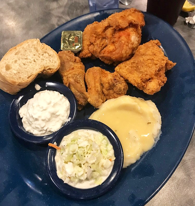 Fried chicken that achieves the golden ratio of crunch to juice that mathematicians only dream about.