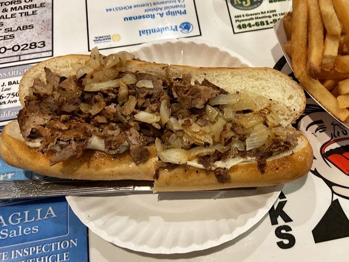 The cheesesteak that makes Philadelphians drive to Norristown. Those caramelized onions aren't just toppings; they're a religious experience.