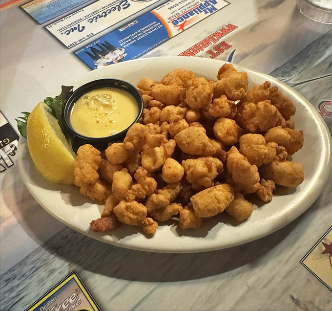 Golden nuggets of fried goodness that would make any Floridian proud. These bites deliver coastal comfort in its purest form.