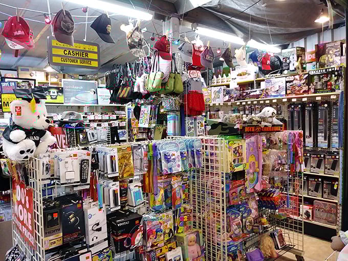 Sensory overload in the best possible way. This stall has everything from stuffed animals to gadgets you didn't know you needed.