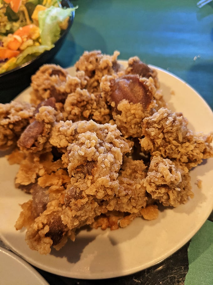 Gizzards: Nature's original chicken nuggets. Transformed from humble organ to crispy delicacy, they're the ultimate test of your fried food devotion.