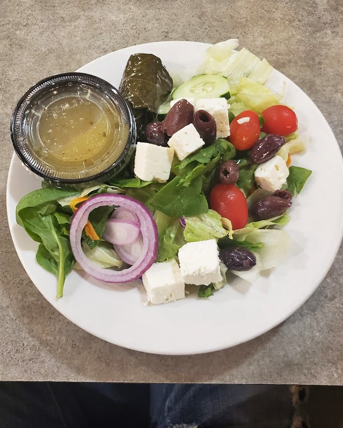 A Greek salad that brings Mediterranean sunshine to Pennsylvania. Fresh, vibrant, and proof that diners can do healthy without sacrificing flavor.
