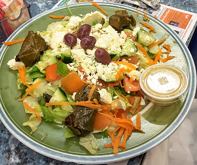 This Greek salad isn't just playing the healthy option card&mdash;it's a Mediterranean vacation on a plate, complete with feta that actually tastes like feta.
