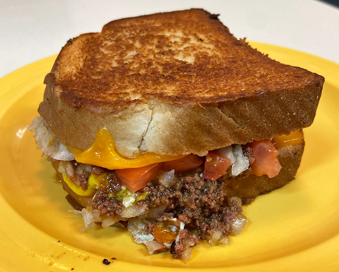 This isn't your childhood grilled cheese. Loaded with savory ground beef and fresh tomatoes, it's a grown-up twist on a nostalgic classic.