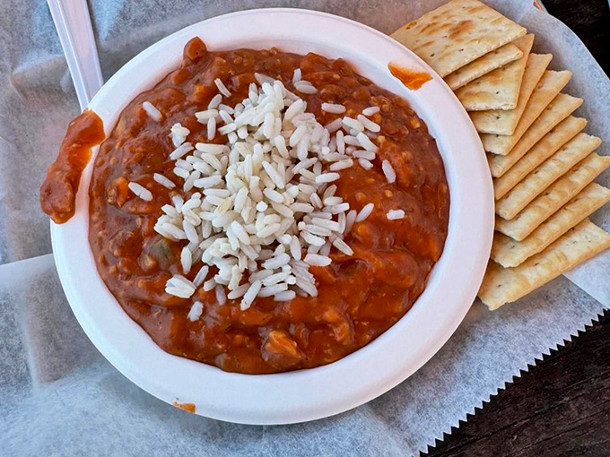 Gumbo thick enough to stand a spoon in, rich enough to make your taste buds write thank-you notes.