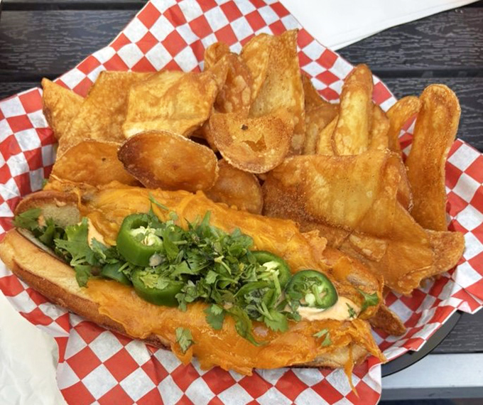When jalape&ntilde;os, cilantro, and crispy chips unite on a hot dog, it's like a fiesta decided to go portable.