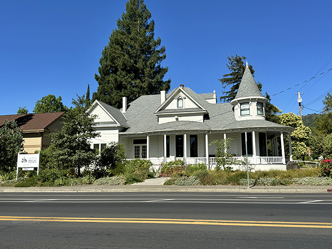 The Historical Society building houses stories of Mendocino's past in a structure that looks like it belongs on a vintage postcard. Living history, wooden beams included.