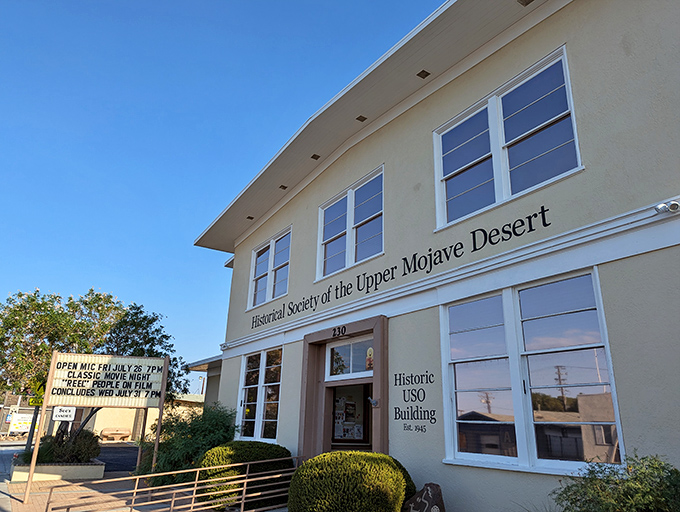 The Historic USO Building stands as a time capsule of Americana, offering cultural nourishment in a town where history and desert meet. 