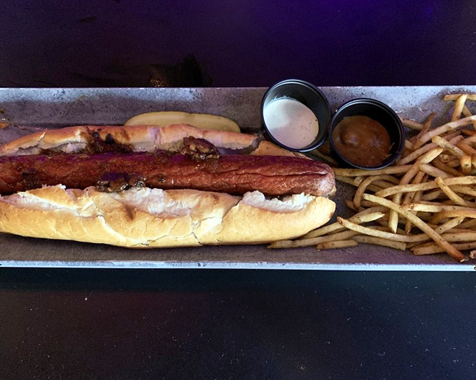 This isn't your ballpark hot dog. It's what hot dogs dream of becoming when they grow up&mdash;a foot-long masterpiece.