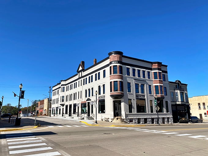 The stately Hotel Fortney anchors downtown with architectural gravitas, its corner position perfect for people-watching with your morning coffee.