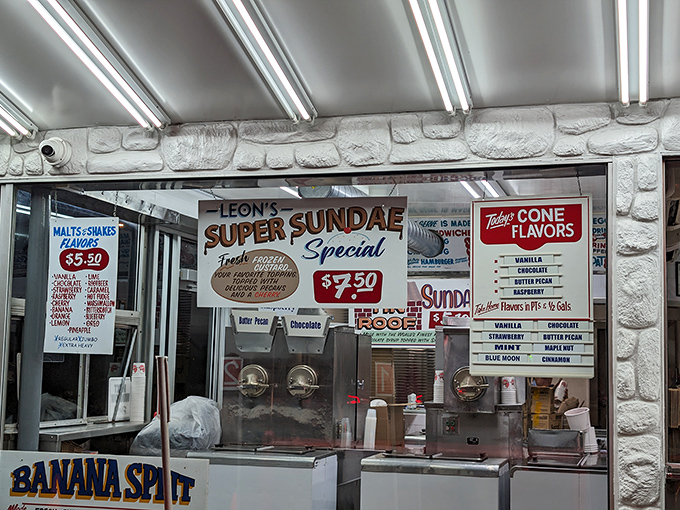 The ordering window where custard dreams come true, one scoop at a time for generations.