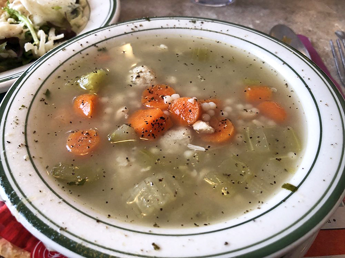 This Italian wedding soup isn't just broth &ndash; it's a celebration in a bowl where carrots, celery, and tiny meatballs dance together in perfect harmony.