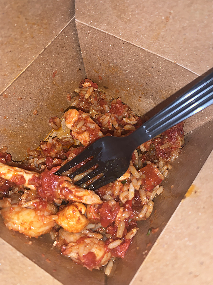 Jambalaya that makes you want to write thank-you notes to whoever invented rice as a vehicle for delivering this much flavor.