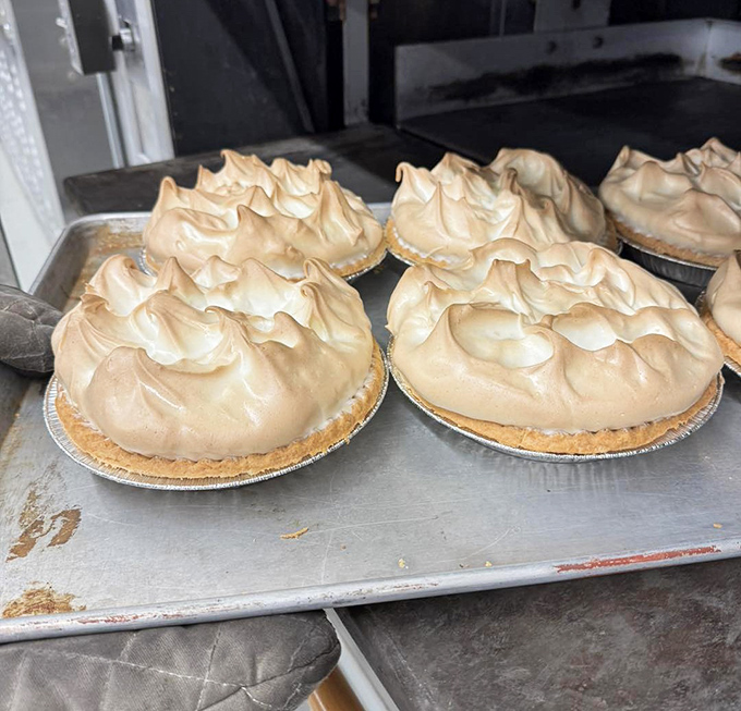 These meringue mountains aren't just dessert, they're architecture. Someone should notify the Guggenheim&mdash;there's art happening in Amherst, Ohio.