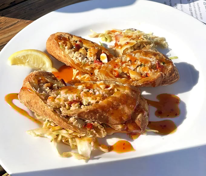 These lobster egg rolls aren't just appetizers &ndash; they're conversation stoppers. Notice how the slaw provides the perfect textural counterpoint.