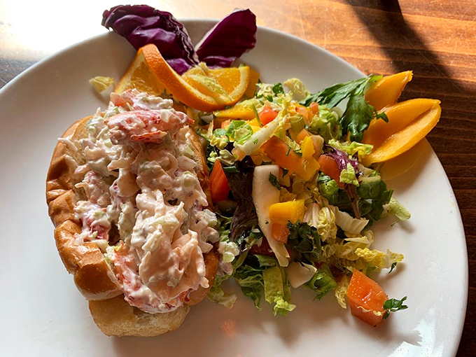 Crab salad sandwich that puts ordinary lunch to shame &ndash; where sweet, delicate meat meets fresh vegetables in a harmony that makes you wonder why you ever ate anything else.
