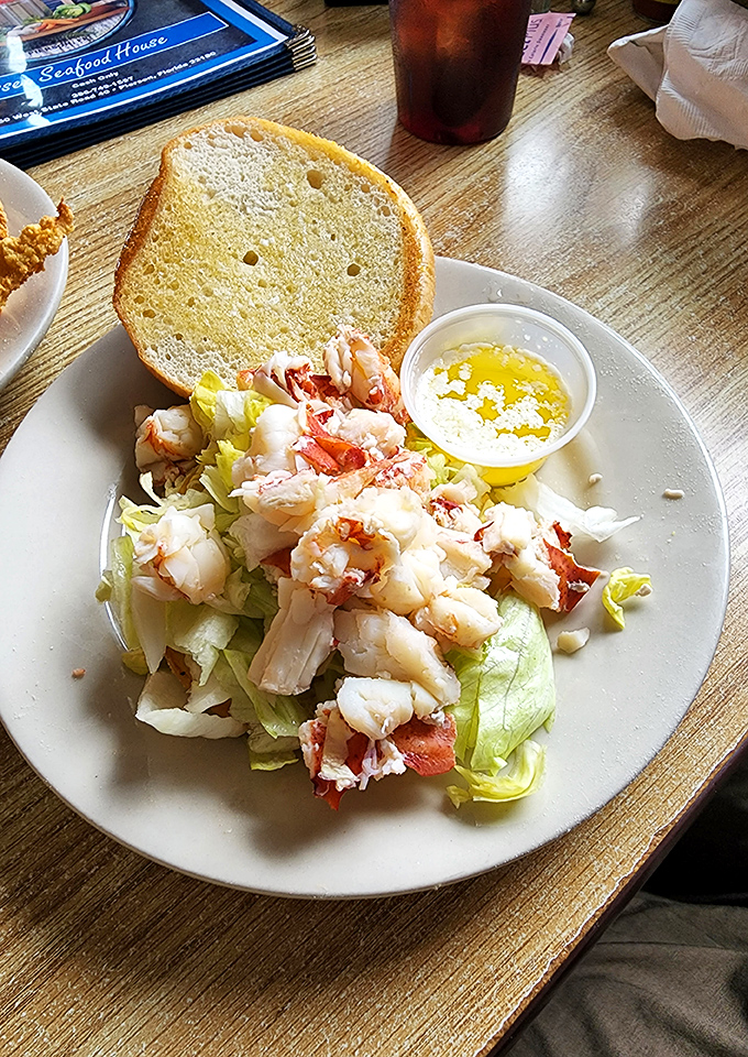 A seafood salad that proves not everything delicious needs to take a bath in hot oil. Fresh, bright, and served with bread that's ready for dipping duty.