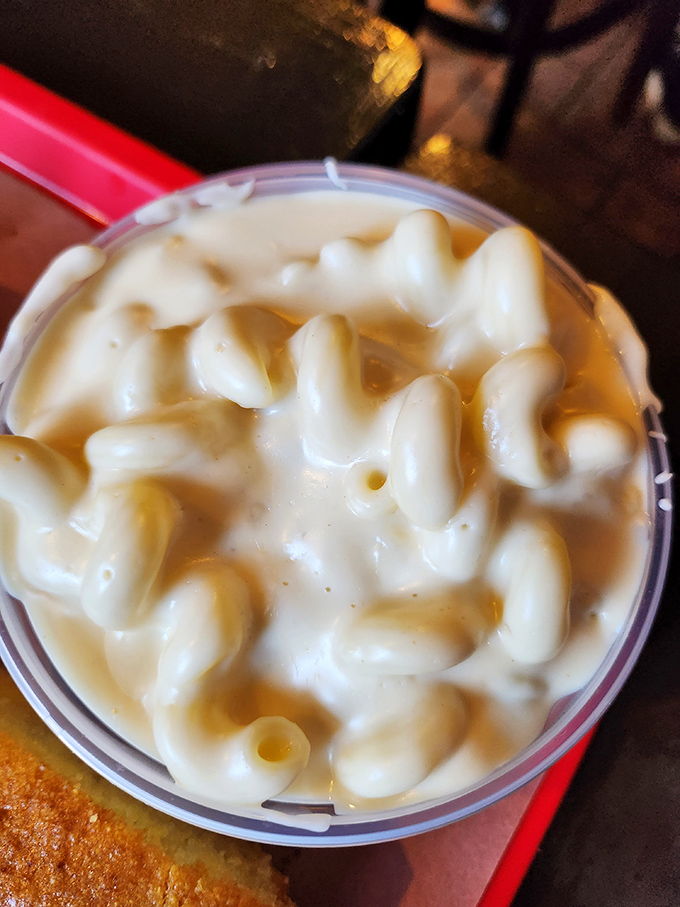 Mac and cheese so creamy and comforting it should come with a warning: "May induce involuntary food noises and childhood flashbacks."