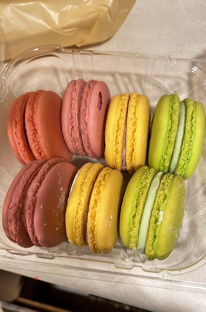 Macarons in technicolor glory&mdash;like edible jewels in a bakery case. These delicate French-inspired treats prove Corbo's excels beyond just Italian classics.