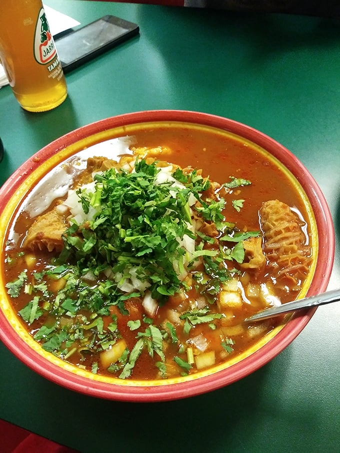 This hearty menudo isn't just soup&mdash;it's a warm hug in a bowl. The kind of dish that makes you forget what day it is.