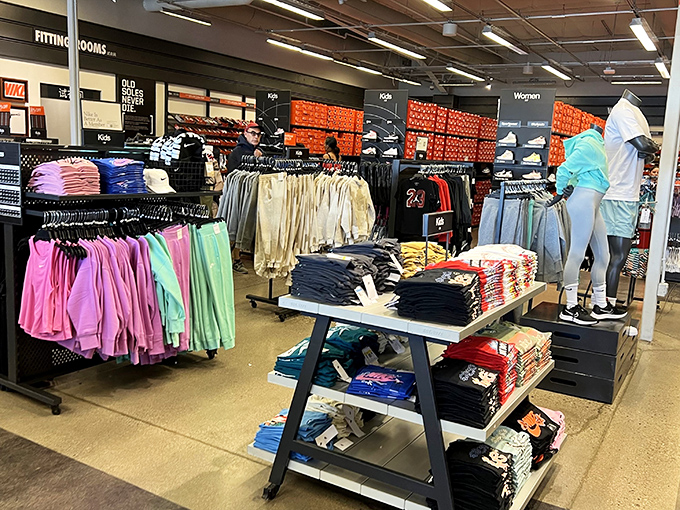 The Nike Factory Store draws crowds like a sporting event, with athletic wear enthusiasts scouting deals with Olympic-level dedication.