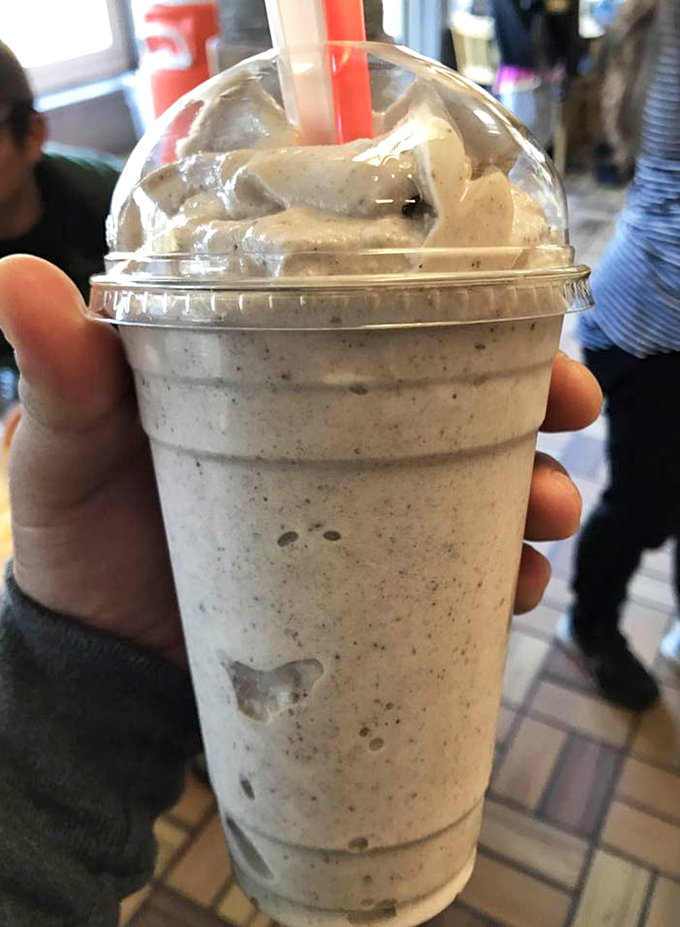 The cookies and cream milkshake isn't just a drink&mdash;it's a commitment. Thick enough to require serious straw strength but worth every bit of effort.