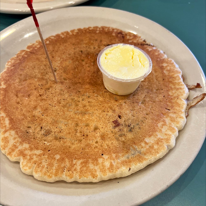 The perfect pancake doesn't exi&mdash; Oh wait, here it is. Golden, slightly crisp edges with a pillowy center waiting for that butter to melt.