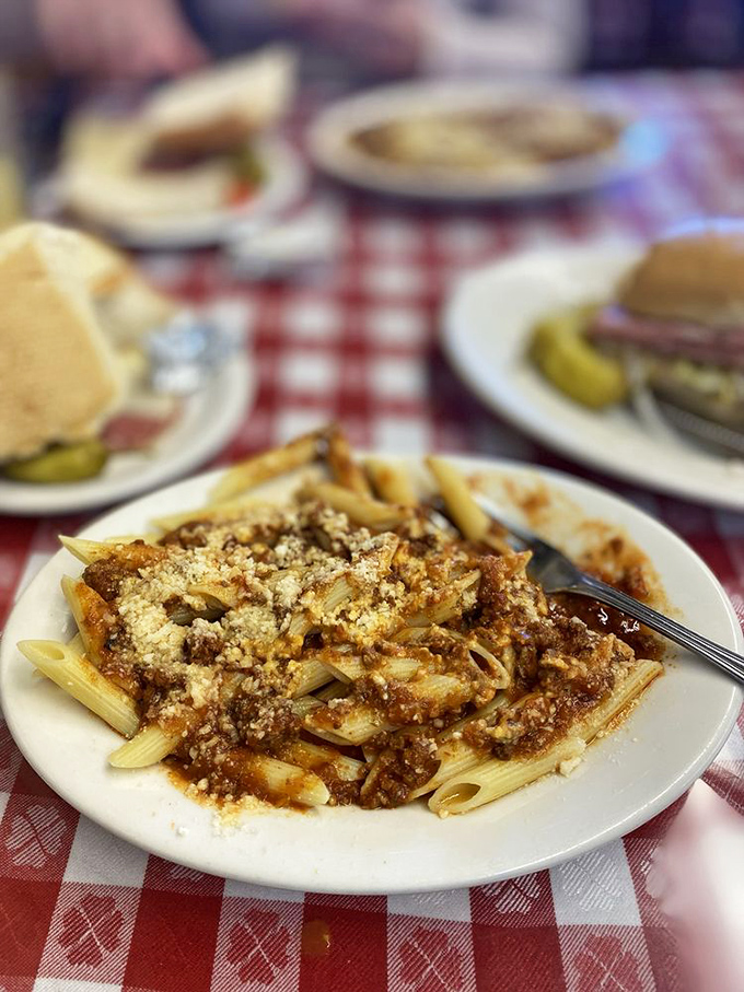 Pasta playing backup to steak? Only in Bakersfield does the supporting act steal half the show.