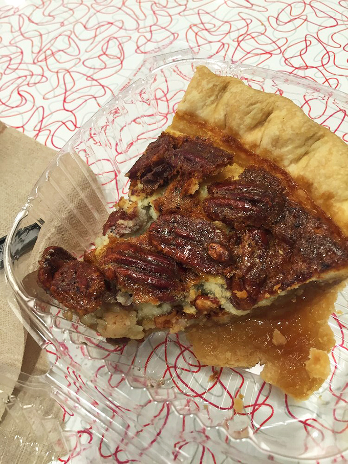 Pecan pie that makes you question why you ever wasted time on lesser desserts. The glistening pecans practically wink at you.