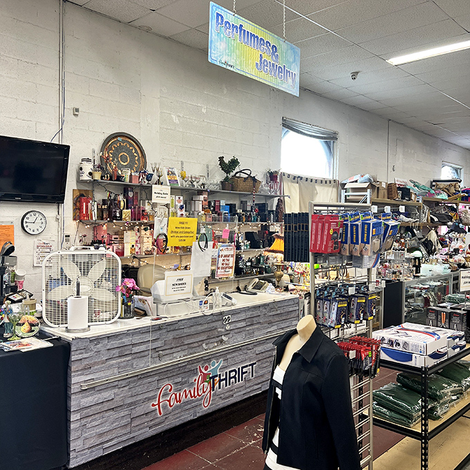 Command central &ndash; where jewelry, perfumes, and collectibles await new homes. That vintage brooch your grandmother wore? Probably here.