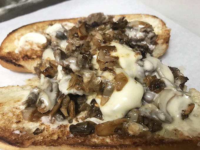 The Philly Cheese Steak arrives dressed to impress with enough cheese to make Philadelphia jealous.