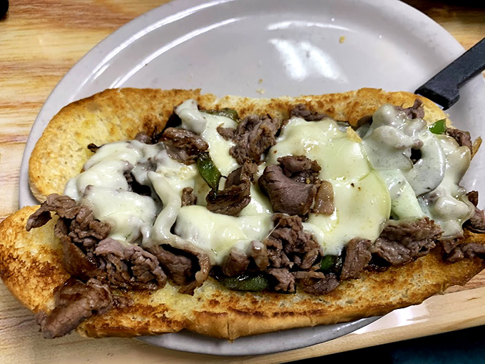 This open-faced Philly cheesesteak doesn't need Philadelphia's approval &ndash; the melted cheese blanket over tender beef speaks for itself.