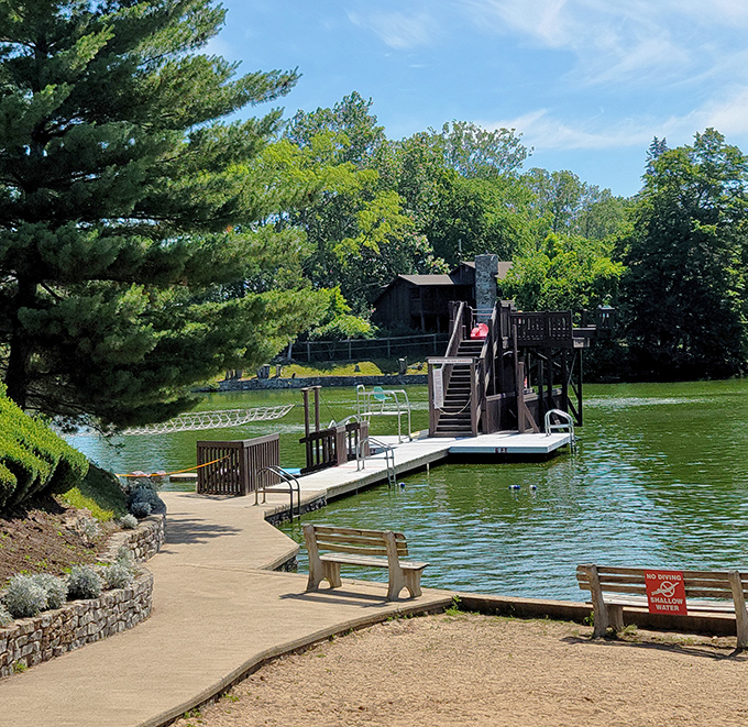 Who needs a water park with virtual reality when you've got the real deal? Pine Lake offers refreshing summer fun without a single notification ping.