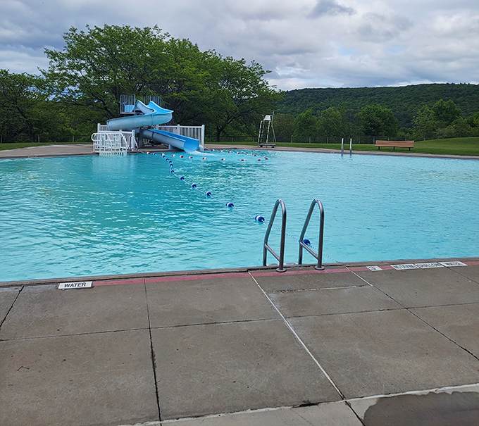 The swimming pool offers mountain views with your backstroke. Like a resort infinity pool, but with more children's laughter and less overpriced cocktails.