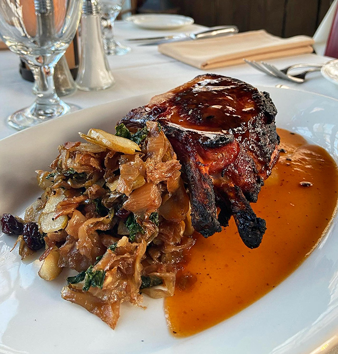 This isn't just a pork chop&mdash;it's a masterpiece of caramelization swimming in a sauce so good you'll consider drinking it directly.