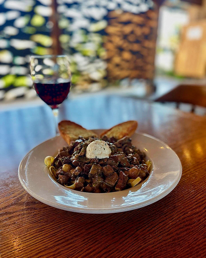 Beef stroganoff that would make your grandmother nod in approval. Comfort food that doesn't need to shout&mdash;it just delivers.