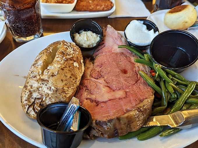 Prime rib so perfectly pink, it could make a vegetarian pause and reconsider their life choices.