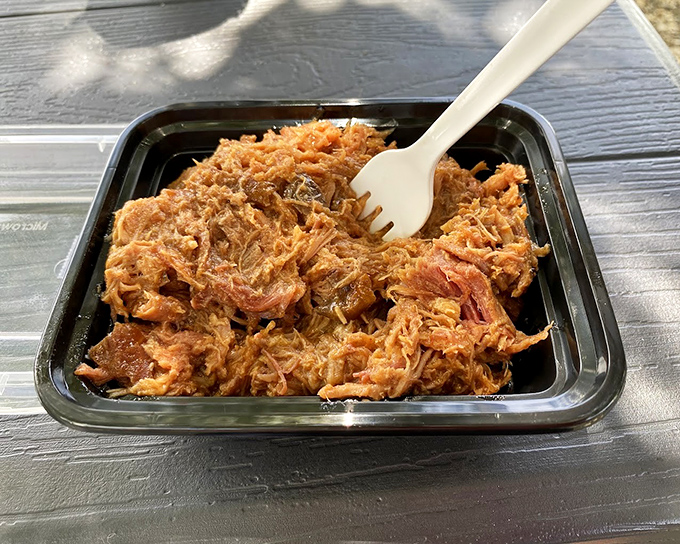 Pulled pork so perfectly shredded it looks like it's auditioning for a barbecue calendar. Each strand carries the perfect balance of smoke and spice.