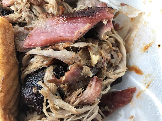 Pulled pork so tender it practically pulled itself, with a smoke ring that would make BBQ judges weep with joy.