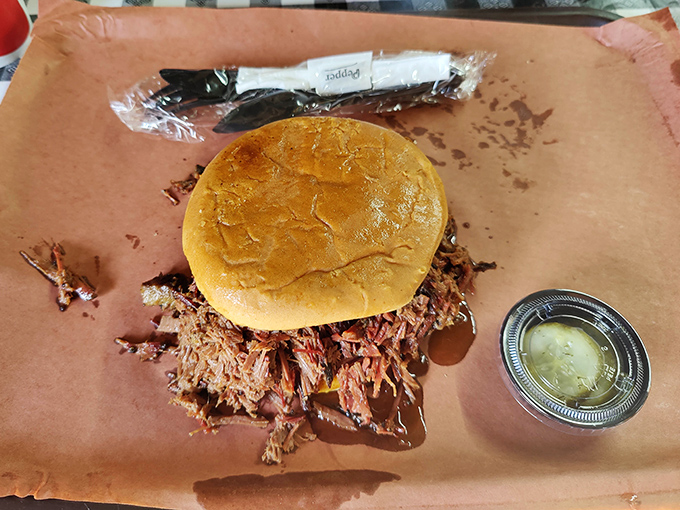 The pulled pork sandwich &ndash; a simple concept elevated to art form. That golden bun barely containing a mountain of smoky, tender pork goodness.