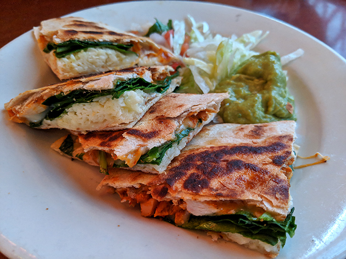 Crispy on the outside, gooey on the inside – these quesadillas understand the importance of balance better than most yoga instructors.