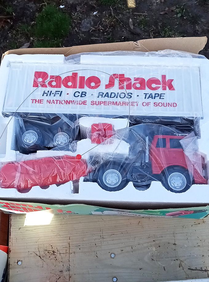 This Radio Shack RC truck represents childhood dreams when remote control meant pure magic and endless entertainment.
