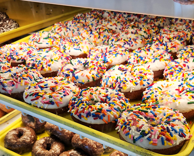 Rainbow sprinkles aren't just for kids. These colorful joy bombs are what adult responsibilities look like when you're doing life right.