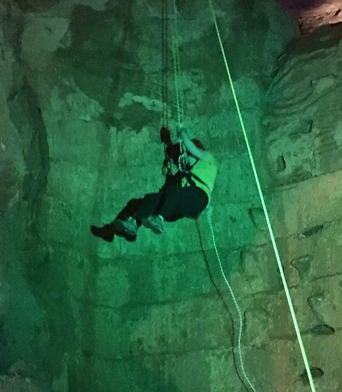 Adventure seekers can rappel into the depths, because apparently walking wasn't thrilling enough here.
