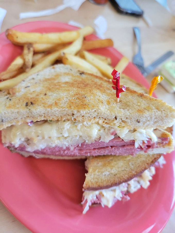 The Reuben reveals its secrets &ndash; perfectly balanced corned beef, sauerkraut, and Swiss on grilled rye that makes you wonder why you'd order anything else.