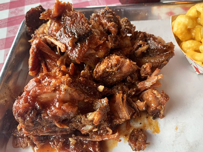Meat geometry at its finest. These rib tips are what barbecue dreams are made of&mdash;crispy, sticky, meaty perfection in bite-sized form.